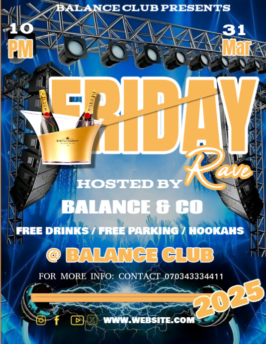 Plantilla de Friday rave | PosterMyWall