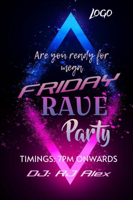 Friday Rave Party Template | PosterMyWall