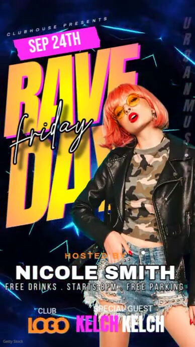 Plantilla de Friday Rave Party Video | PosterMyWall