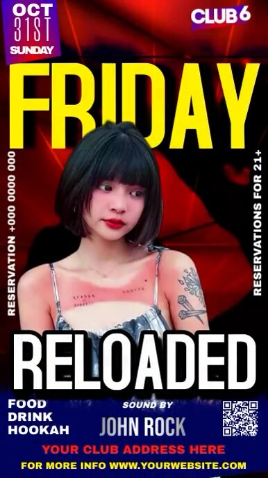 friday reloaded night club party Template | PosterMyWall