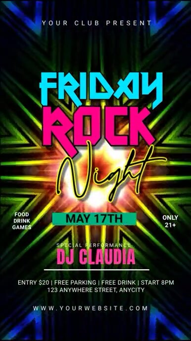 Plantilla de Friday Rock Night | PosterMyWall