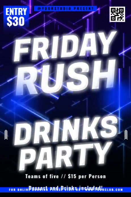 Friday Rush Neon Template | PosterMyWall