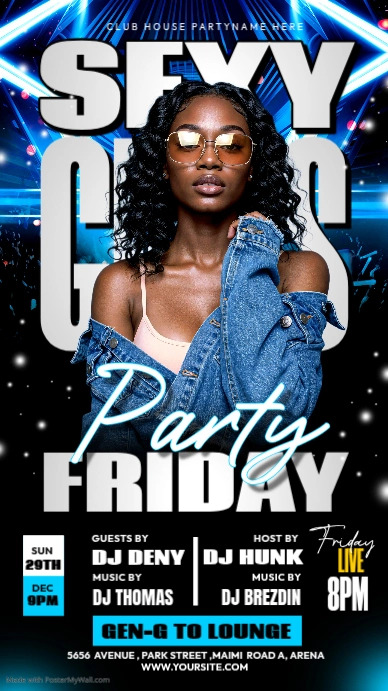 FRIDAY SEXY GIRL PARTY Template | PosterMyWall