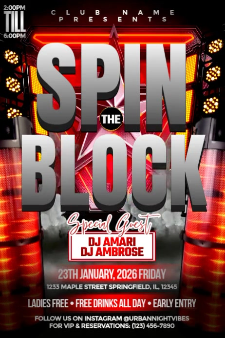 Plantilla de Friday Spin the Block Celebration | PosterMyWall