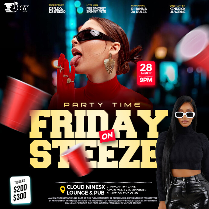 Copy of Friday Steeze Night Club Party Flyer for Social Media ...