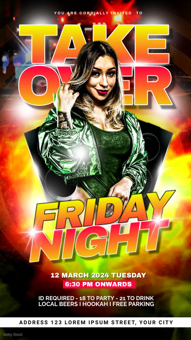 Copy of FRIDAY TAKE OVER PARTY | PosterMyWall