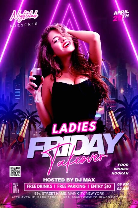 Plantilla de friday takeover night party video flyer poster | PosterMyWall