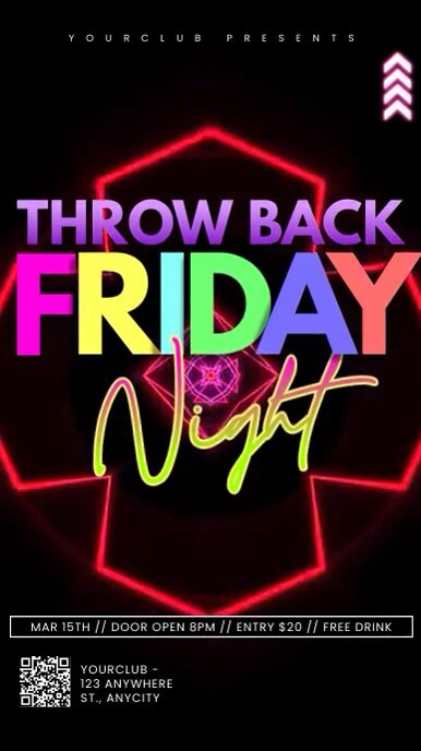 Copy of Friday Throw Back Night | PosterMyWall