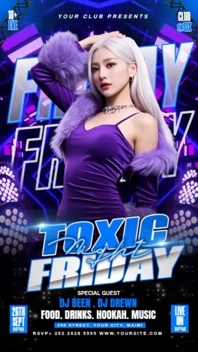 Friday Toxic Night Template | PosterMyWall