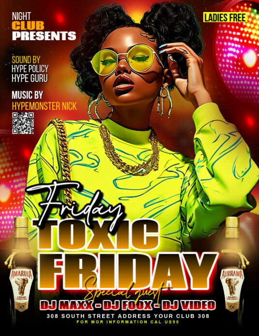 Copy of FRIDAY TOXIC NIGHT PARTY FLYER | PosterMyWall