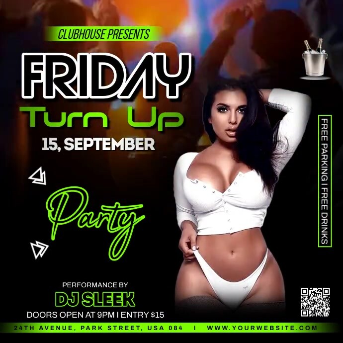 Plantilla de FRIDAY TURN UP PARTY FLYER TEMPLATE POSTER | PosterMyWall