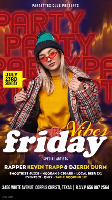 Copy of Friday Vibe Party Video | PosterMyWall