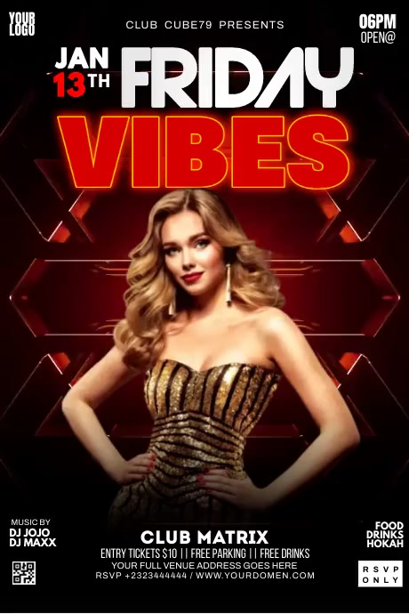 Modèle Vibrations Du Vendredi | PosterMyWall