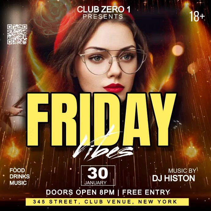 Friday vibes party (1) Template | PosterMyWall