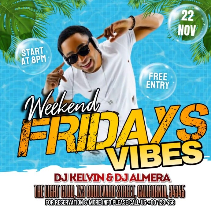 Friday Vibes Weekend Template | PosterMyWall