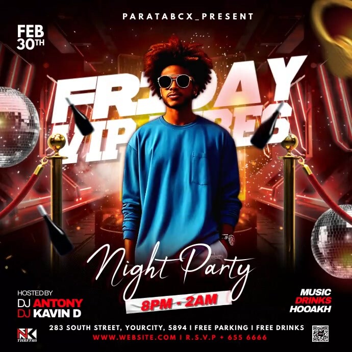 Friday VIP Vibes Night Party Template | PosterMyWall