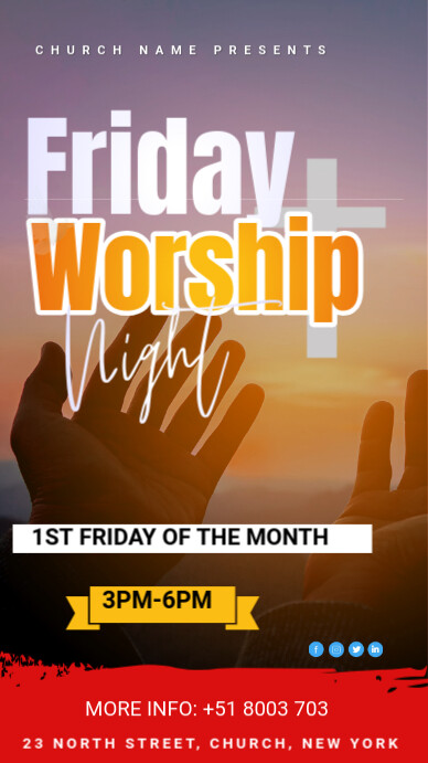 Friday worship night Template | PosterMyWall
