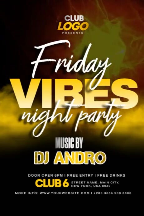 Copy of Friday Yellow Party Video | PosterMyWall