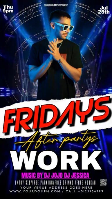 Modèle Fridays after work partys | PosterMyWall