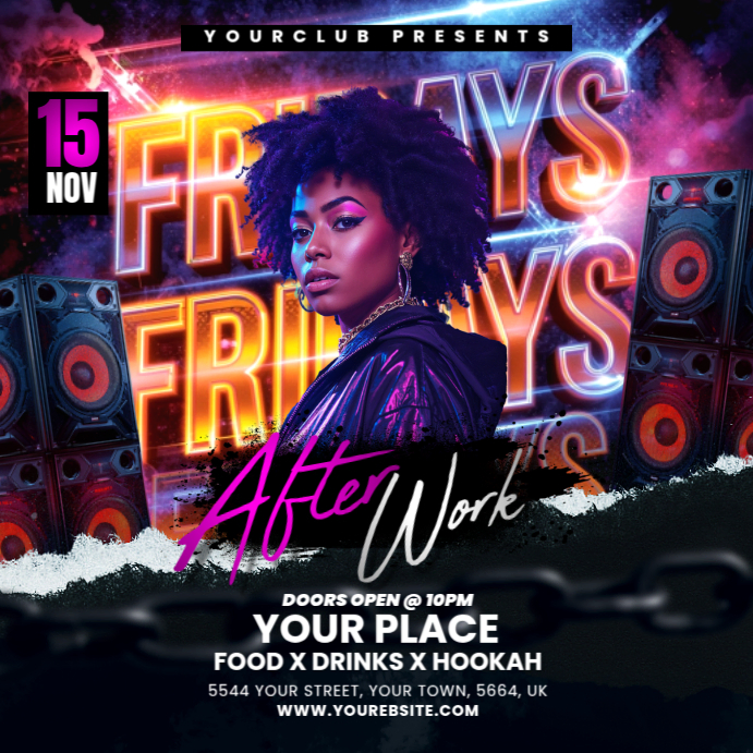 Fridays Night Party Flyer Template | PosterMyWall