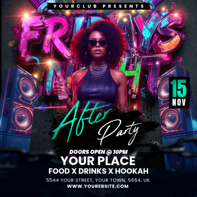 Plantilla de Fridays party flyer | PosterMyWall