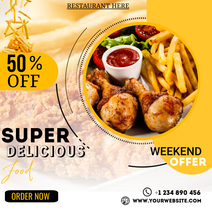 FRIED CHICKEN AND FRENCH FRIES FLYER TEMPLATE | PosterMyWall