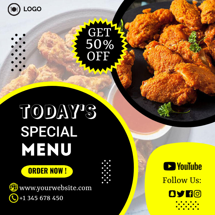 FRIED CHICKEN AND FRENCH FRIES FLYER TEMPLATE | PosterMyWall