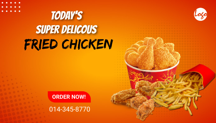 Fried Chicken Blog header post Template | PosterMyWall