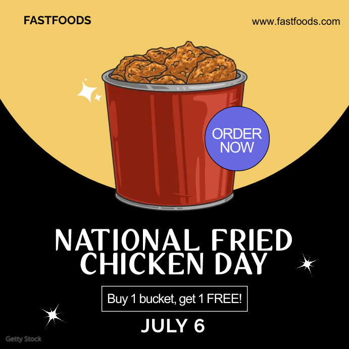 Fried Chicken Day Illustration Template | PosterMyWall