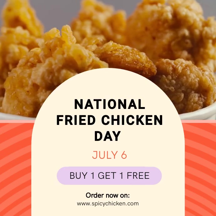 Fried Chicken Day Minimal Event Flyer Templat | PosterMyWall