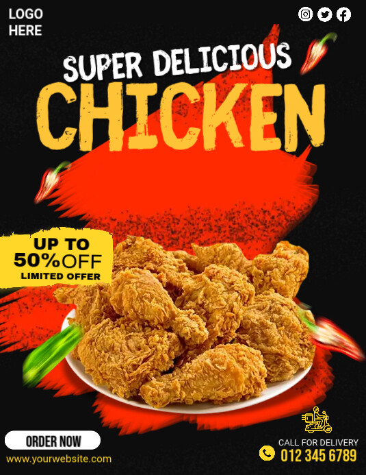 Plantilla de Fried Chicken Flyer | PosterMyWall