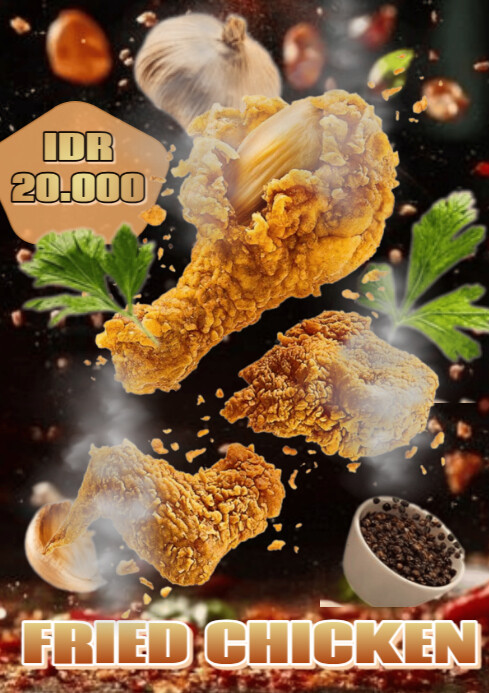 Copy of Fried Chicken Food And Drink Poster | PosterMyWall