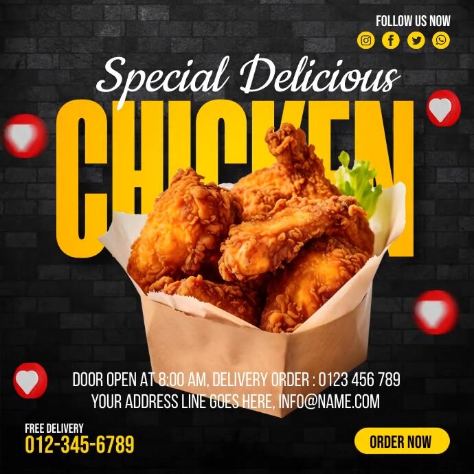 Fried Chicken Food Menu Templat | PosterMyWall