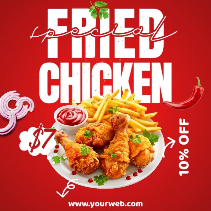 Plantilla de Fried Chicken Instagram Post | PosterMyWall