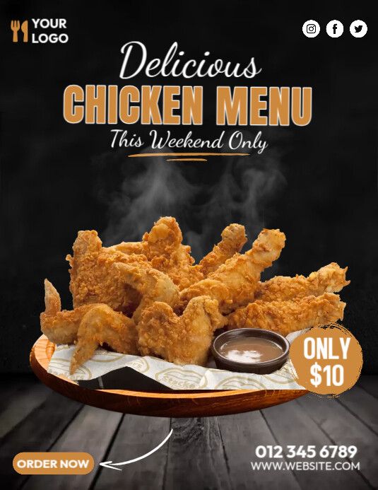 Fried Chicken Menu Template | PosterMyWall