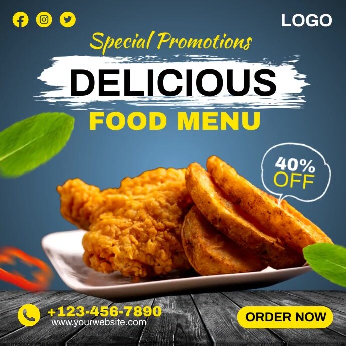 Modèle Fried Chicken Menu | PosterMyWall