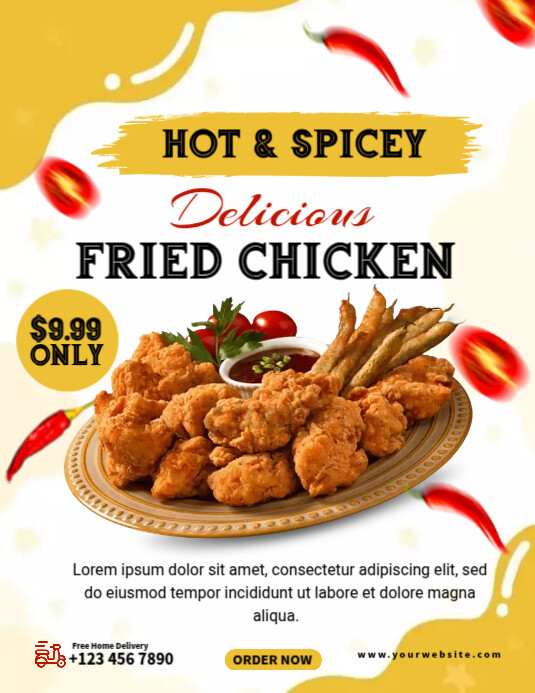 Fried Chicken Menu Template | PosterMyWall