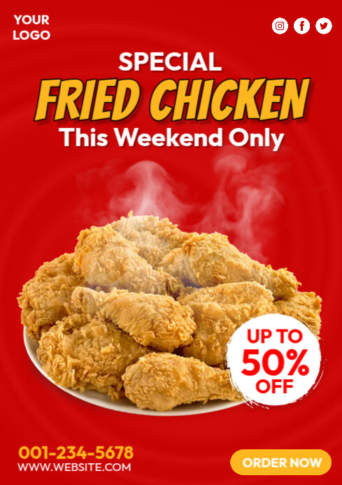 Plantilla de Fried Chicken Menu | PosterMyWall