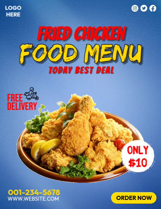 Fried Chicken Menu Template | PosterMyWall