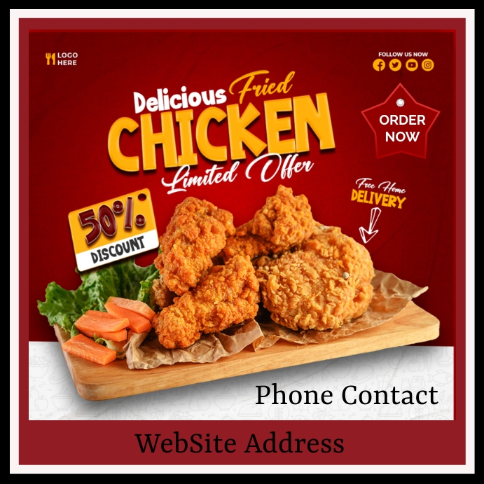 fried chicken menu Template | PosterMyWall