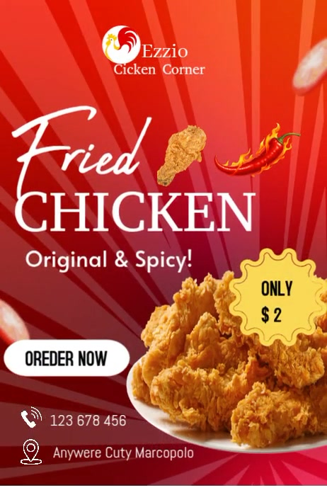 Fried Chicken Poster Template | PosterMyWall