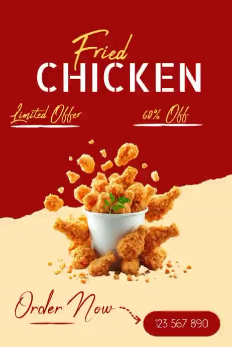 Fried Chicken Promo Poster Template | PosterMyWall