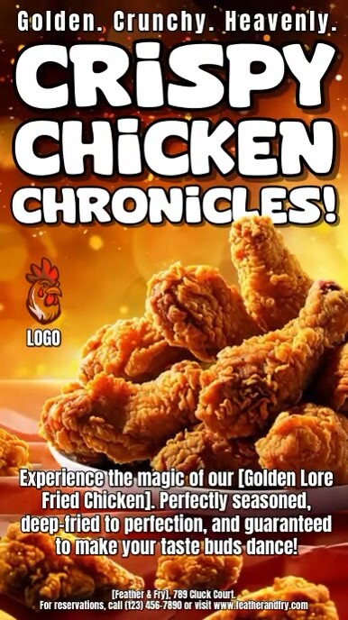 Fried Chicken Restaurant Flyer Design (2) Template | PosterMyWall