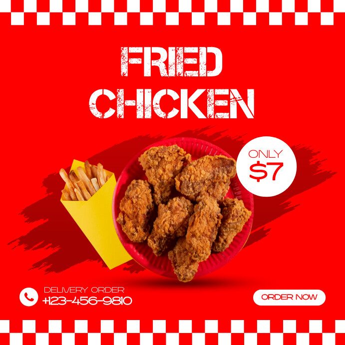 Fried Chicken Restaurant Menu Poster Flyer Te Template | PosterMyWall