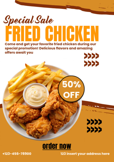 Fried chicken sale 50% off Template | PosterMyWall