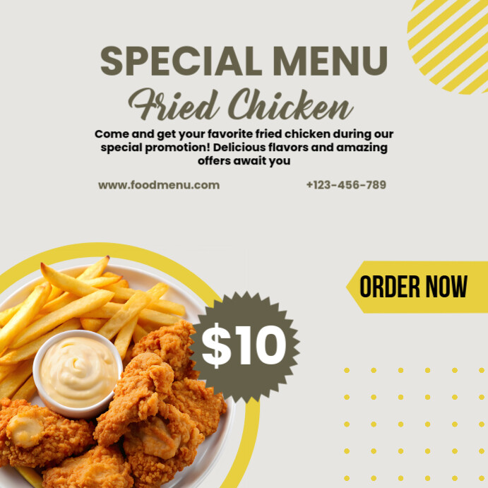 Fried chicken sale ad Instagram post Template | PosterMyWall