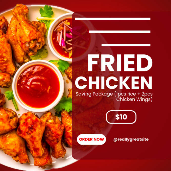 Fried Chicken Sale Ad Instagram Post Template | PosterMyWall
