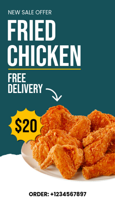 Copy of Fried Chicken Sale Offer Instagram Story | PosterMyWall