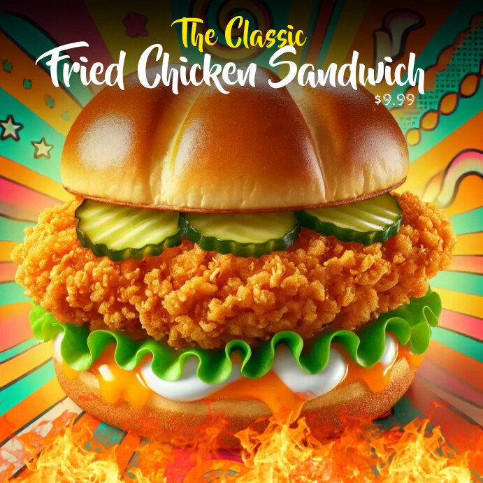 Modèle Fried chicken sandwich instagram ad Chicken s | PosterMyWall