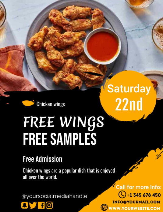 FRIED CHICKEN WINGS OFFER FLYER TEMPLATE | PosterMyWall